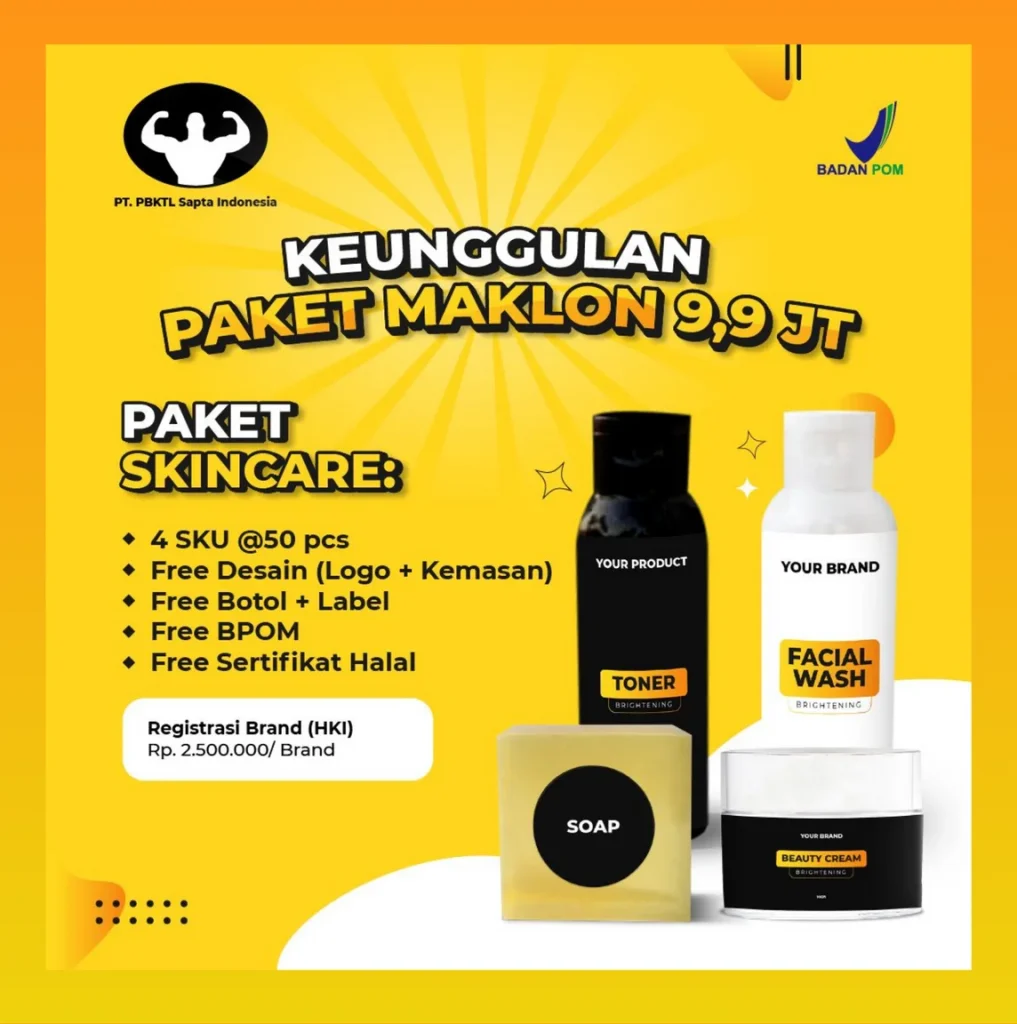 Jasa Maklon Kosmetik Skincare Murah Proses Cepat - PBKTL.ID